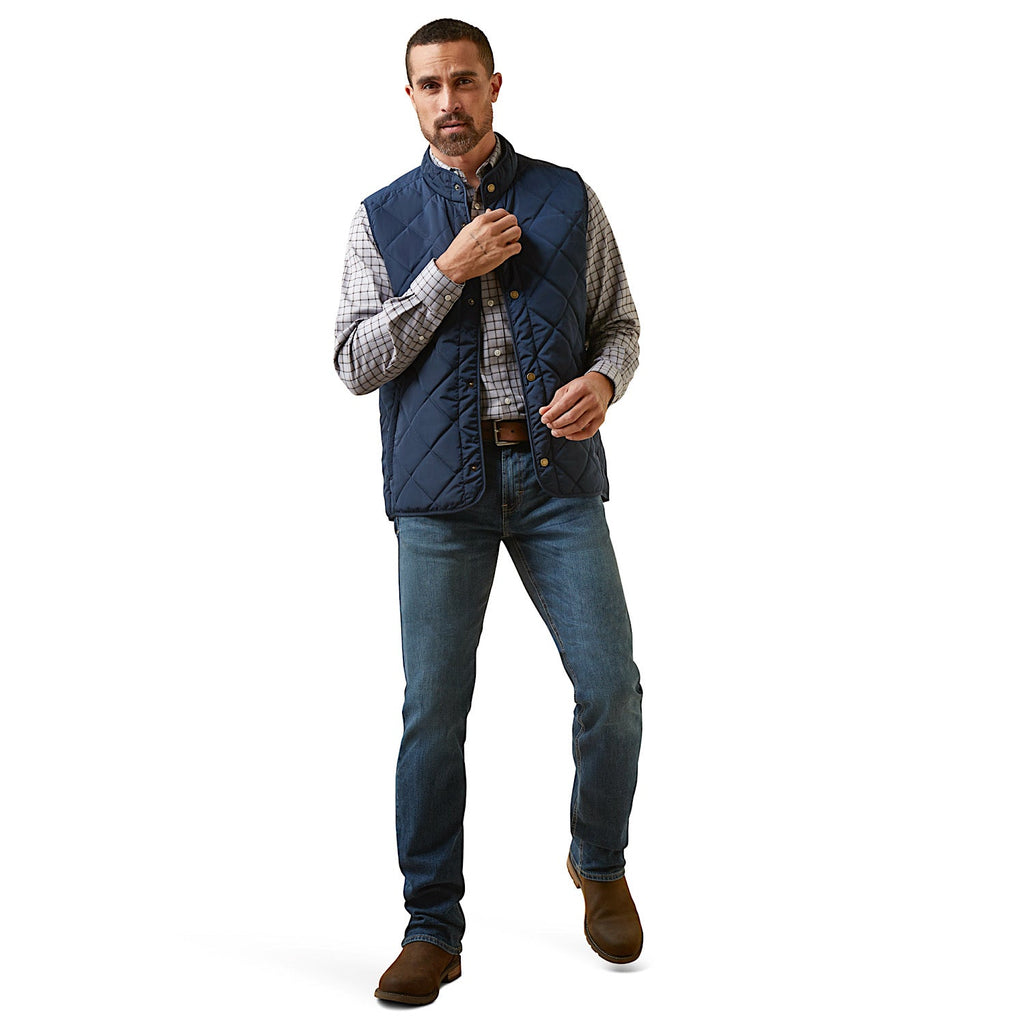 Buy Ariat Mens Woodside Vest Navy | The Stable Door