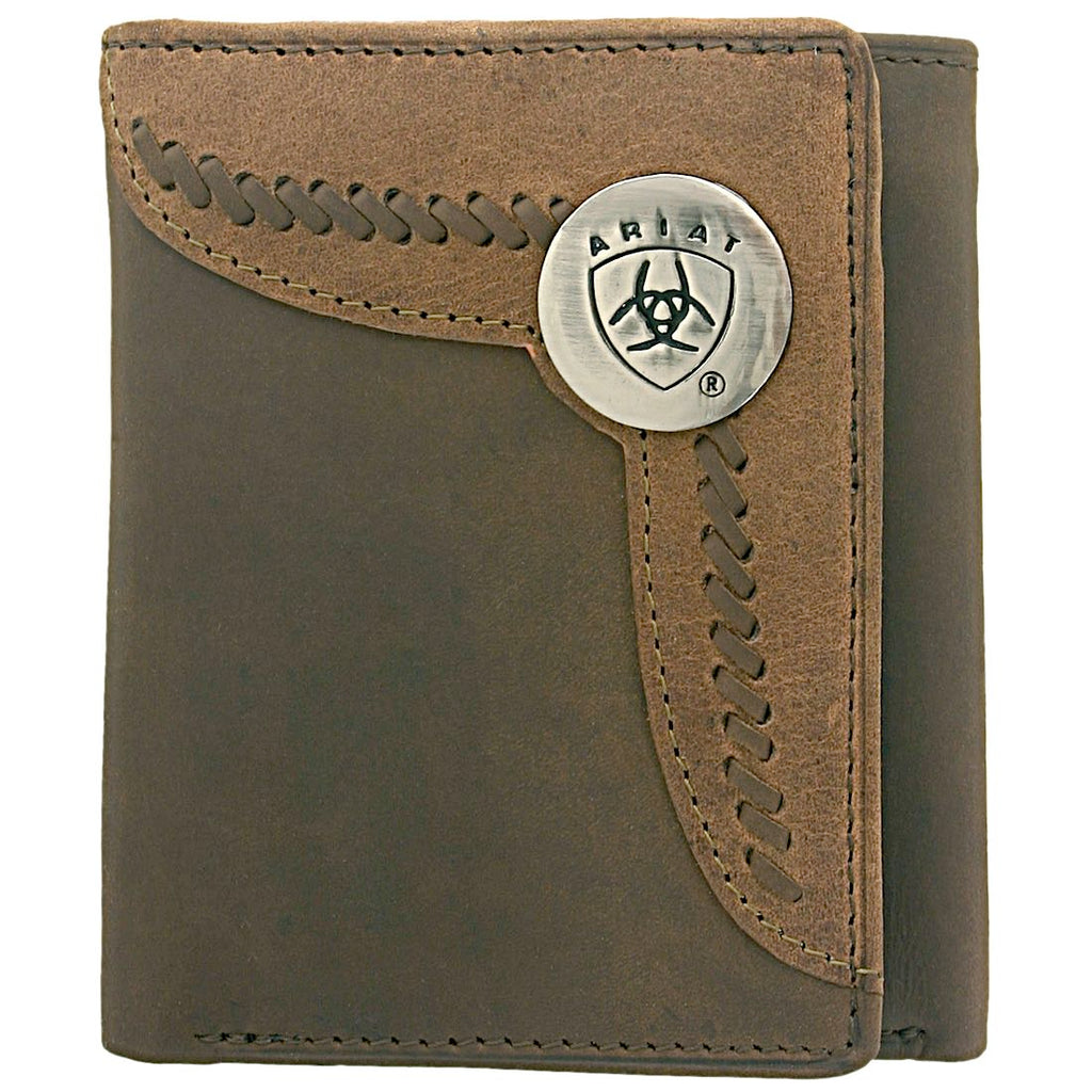 Buy Ariat Tri fold Wallet Brown/Lite Tan WLT3103A – The Stable Door