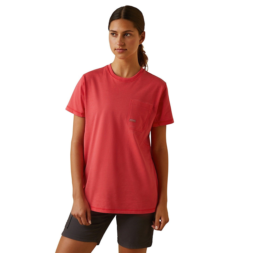 Buy Ariat Womens Rebar Workman Graphic Ariat Logo S/S T-Shirt Teaberry ...