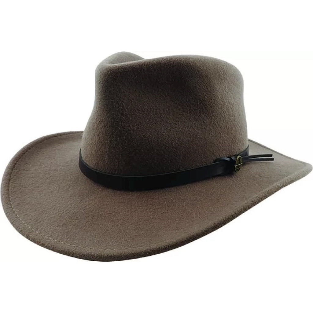 Buy Avenel Craig Crushable Wool Felt Outback w Faux Leather & Snowy ...