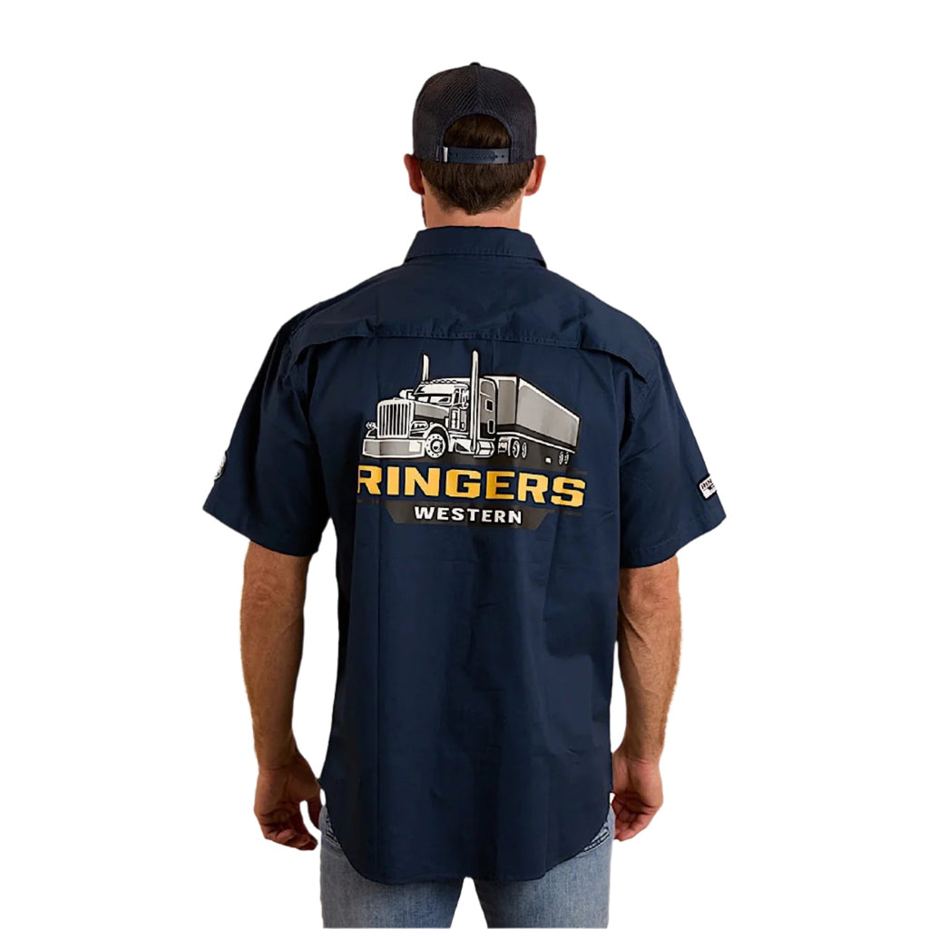 Buy Ringers Western Mens Big Rig Short Sleeve Shirt - Navy | The Stable ...