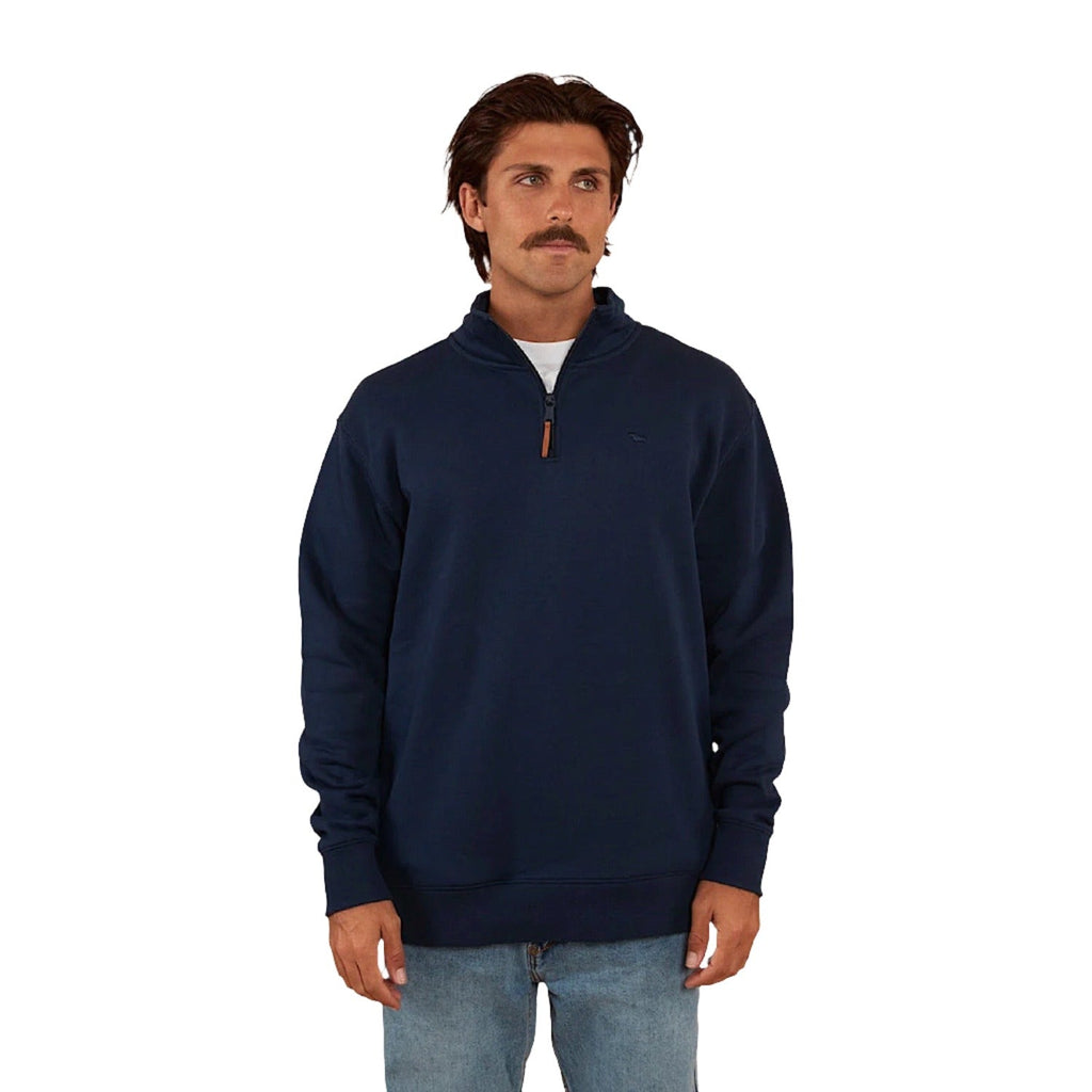 Buy Ringers Western Mens Strand 1/4 Zip Crew - Navy | The Stable Door