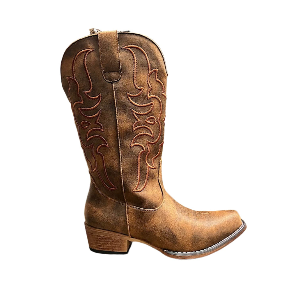 Buy Roper Womens Riley Flextra Western Boot - Cord Tan | The Stable Door