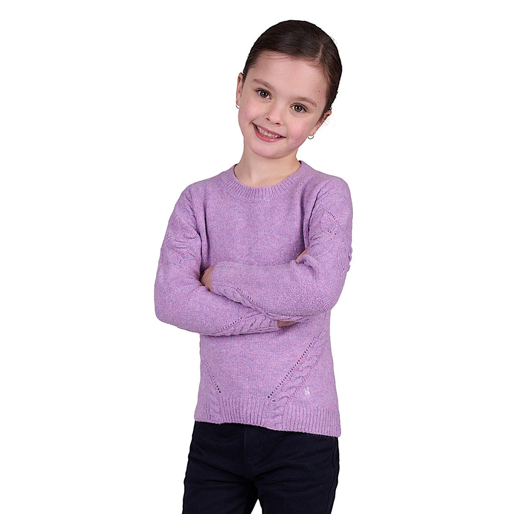 Buy Thomas Cook Girls Lola Knit Jumper - Lilac Marle | The Stable Door