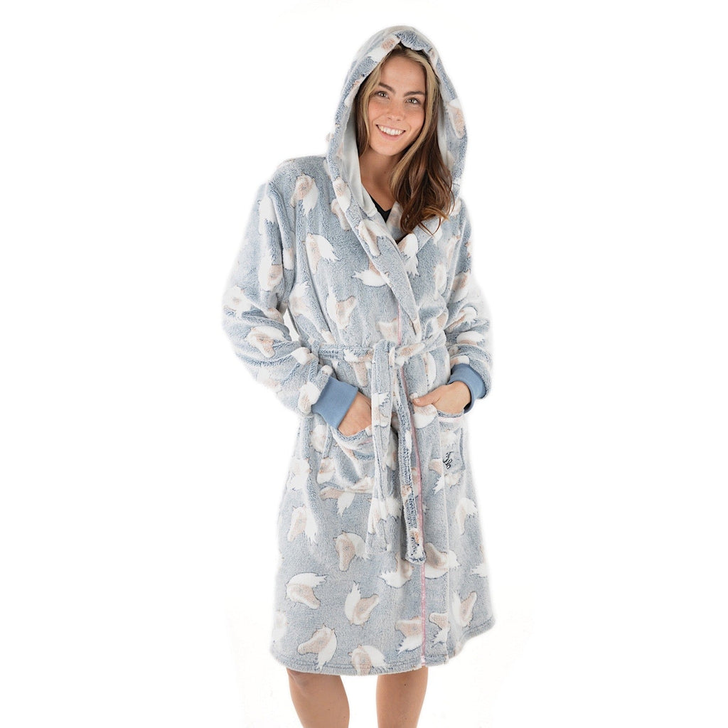 Buy Thomas Cook Live to Ride Dressing Gown - Grey/Blue – The Stable Door