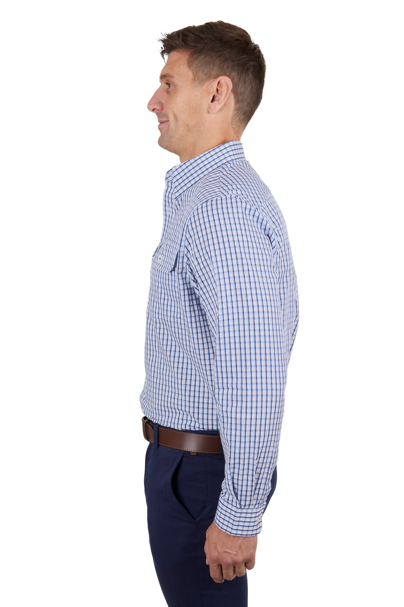 Buy Thomas Cook Mens Bert 2 Pocket Shirt Navy/Blue | The Stable Door