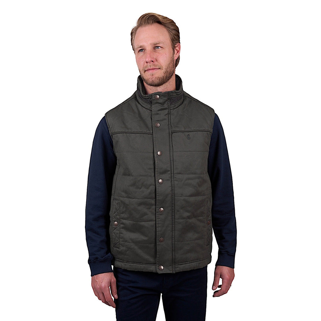 Buy Thomas Cook Mens Will Faux Oilskin Vest - Olive | The Stable Door