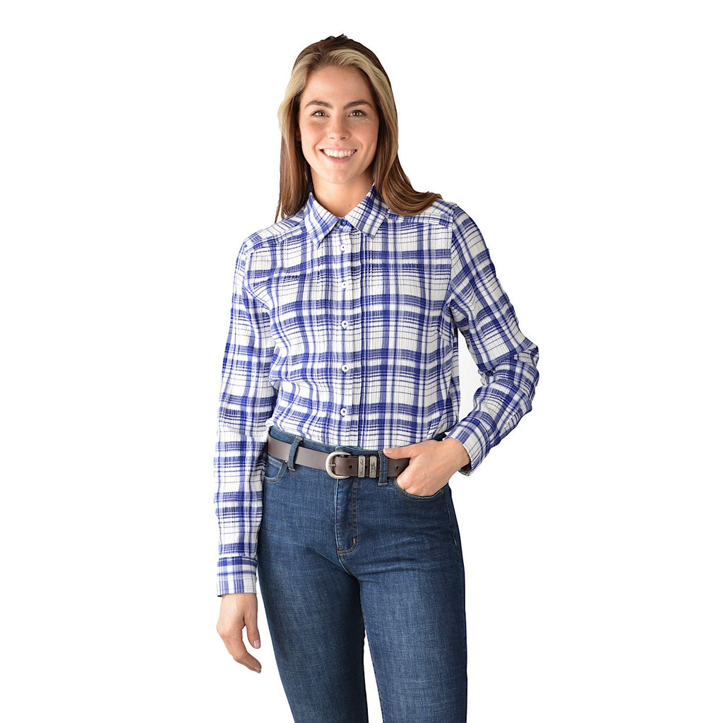 Buy Thomas Cook Womens Natalie Stretch Shirt Royal Blue/White | The ...