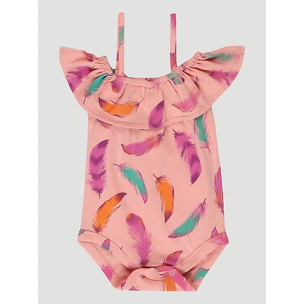 Buy Wrangler Baby Girls off the Shoulder Ruffle Bodysuit in Pink – The ...