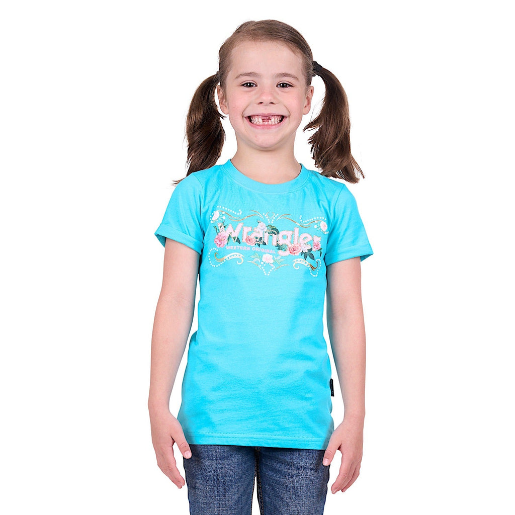 Buy Wrangler Girls Pippa Tee Aqua | The Stable Door
