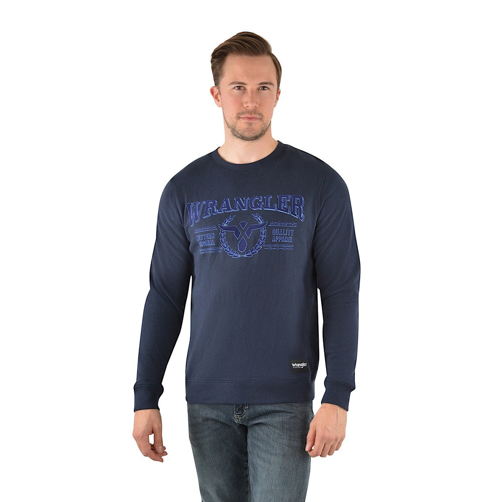 Buy Wrangler Mens Rushton Crew Navy – The Stable Door