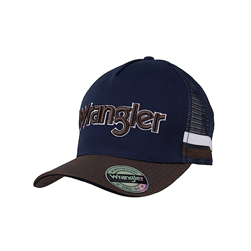Buy Wrangler Ralph High Profile Trucker Cap - Navy/Dark Tan | The ...